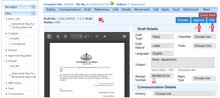 eOffice - How to work with eFile