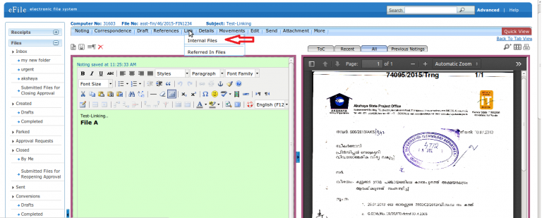 eOffice - How to work with eFile