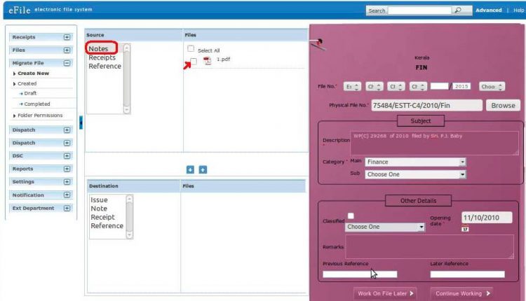 eOffice - How to use File Migration